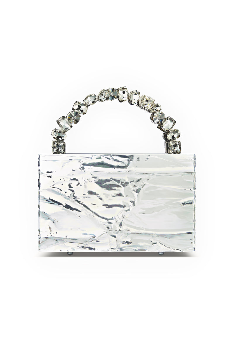 Mini Leon Crushed Ice Silver mirror + multi crystal handle – L'AFSHAR