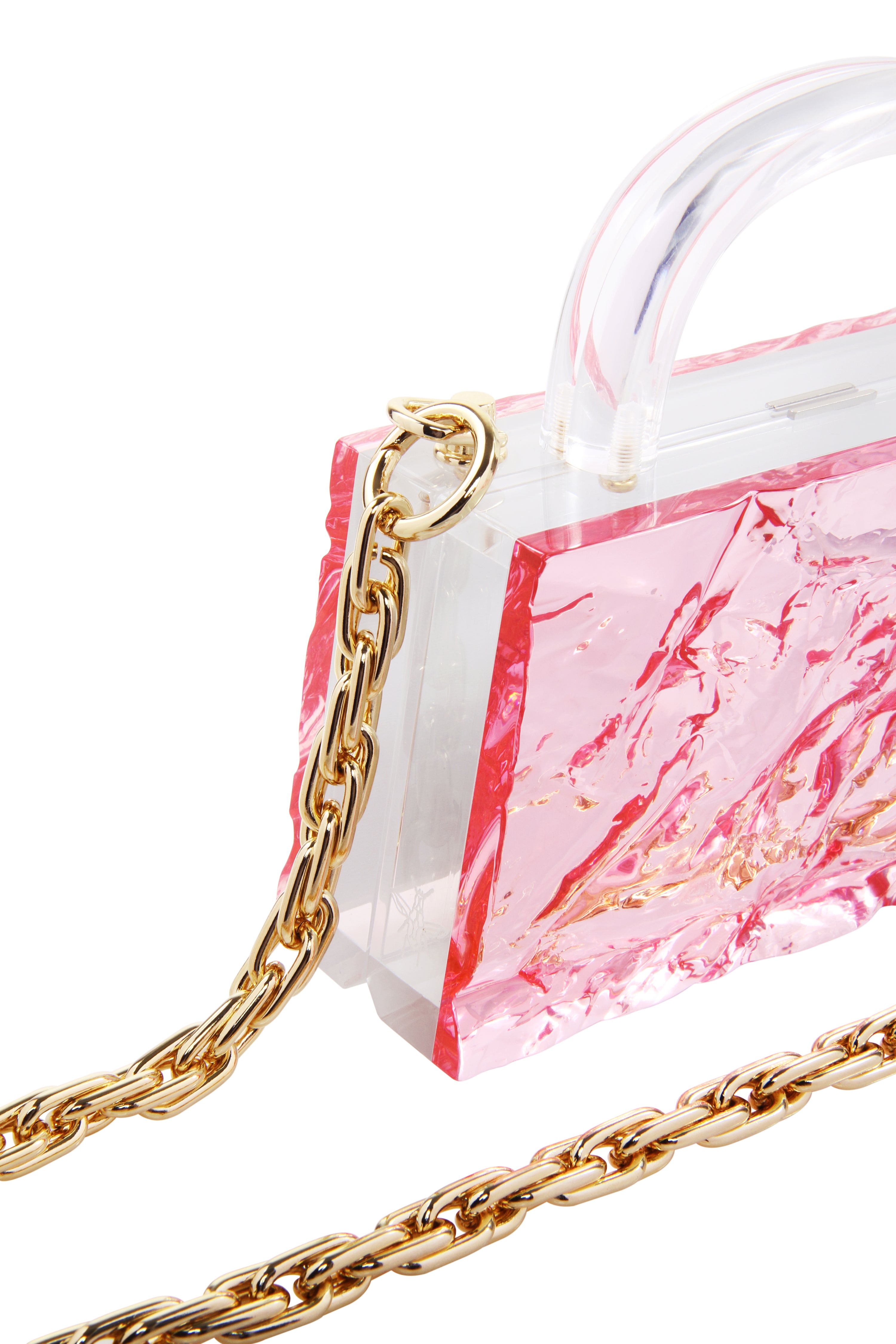 Eva Crushed Ice in Pink mirror with chain – L'AFSHAR
