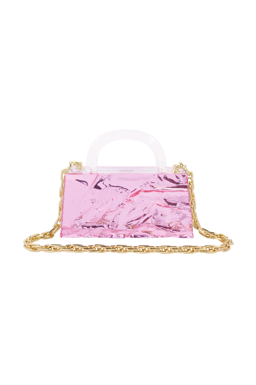 Eva Crushed Ice in Pink mirror with chain – L'AFSHAR